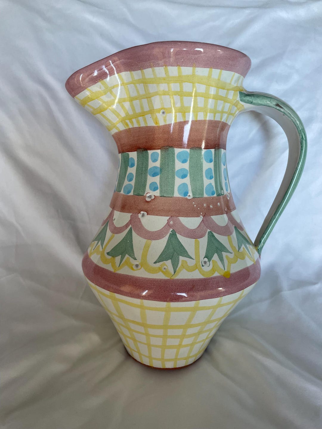 Mackenzie-childs Cayuga Art Pottery Pitcher - Cheerful & Fun - Rare ...