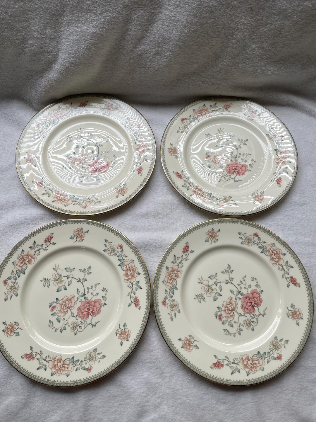 Set of 4 Minton Fine Bone China "jasmine" Dinner Plates Made in England ...