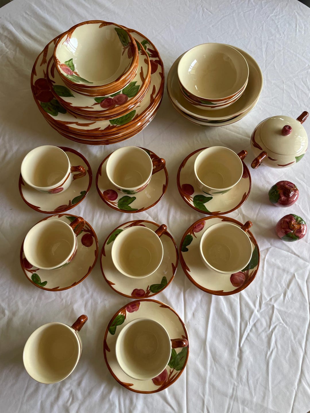 Franciscan Apple Dinnerware Set – 37-piece Lot – Made in England – Hand ...