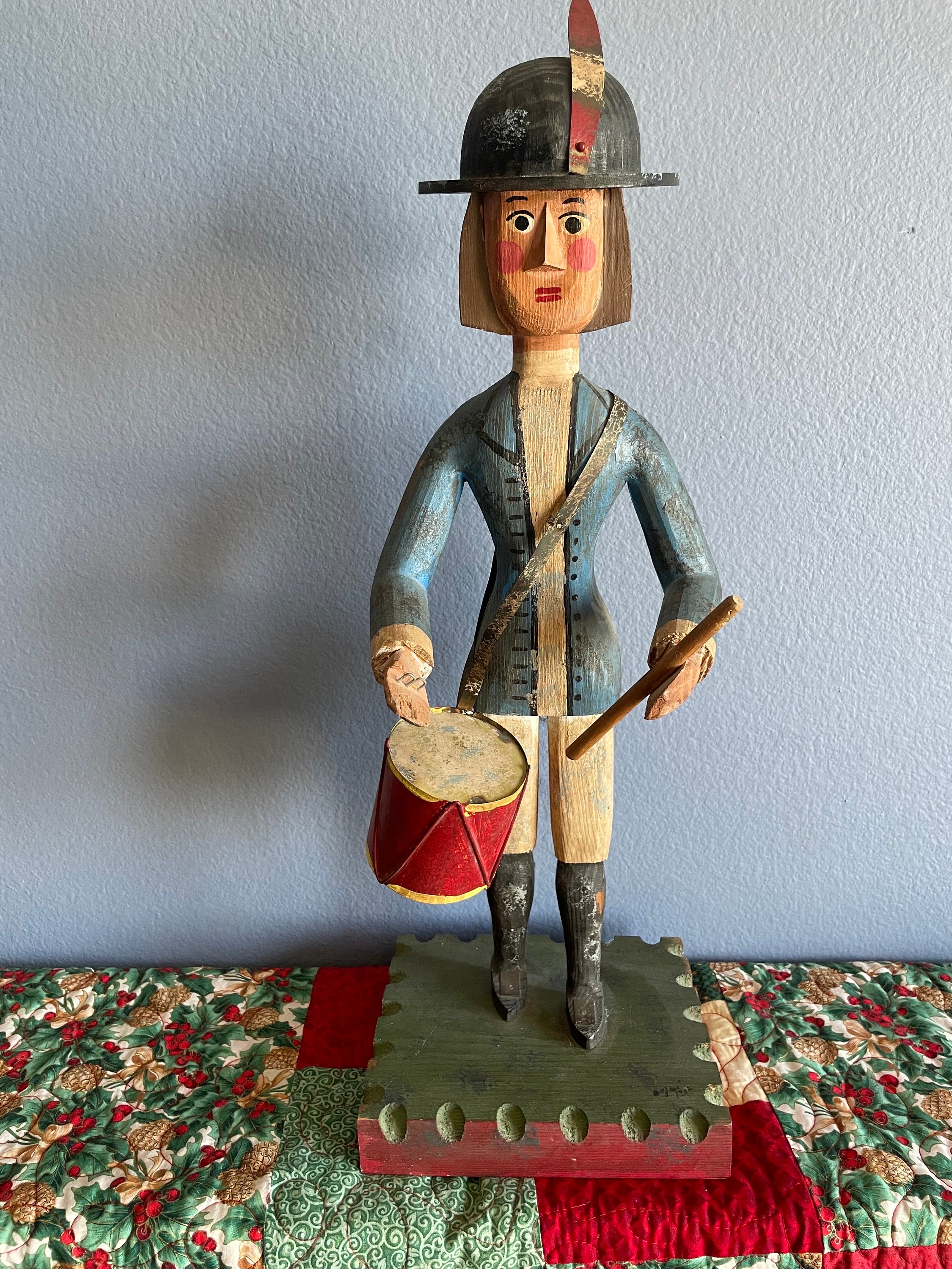 Vintage Wood Carved Drummer Art Sculpture Statue Signed 1982 C. Jere 24 ...