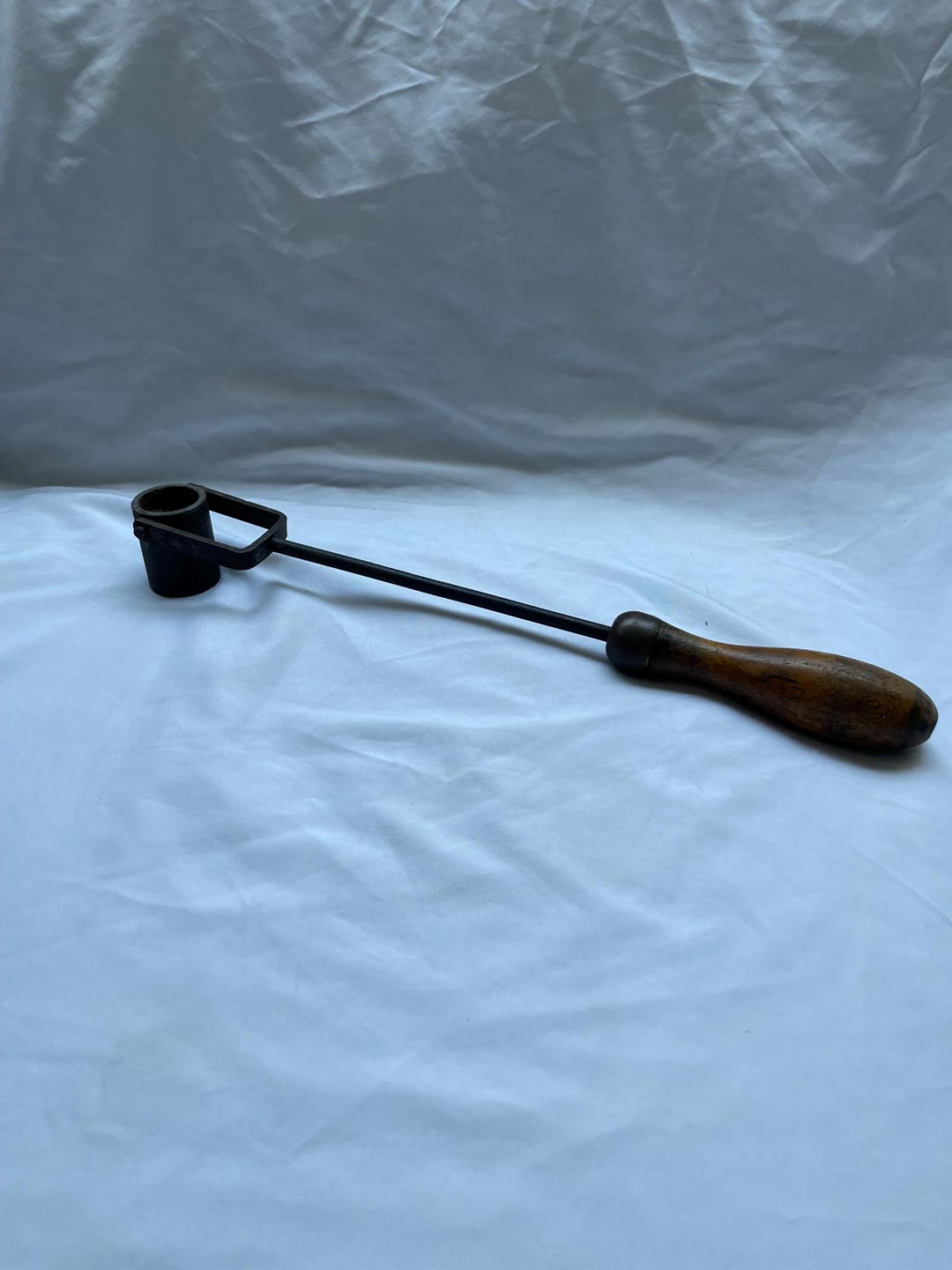 Vintage Cast Iron Lead Melting Ladle With Pouring Spout & Wooden Handle ...