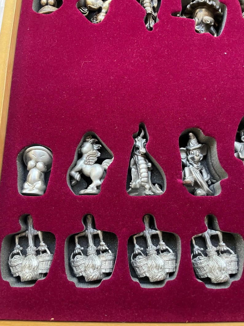 Vtg Walt Disney Fantasia Chess Set - Pewter Pieces - #1431 of 1500 ...