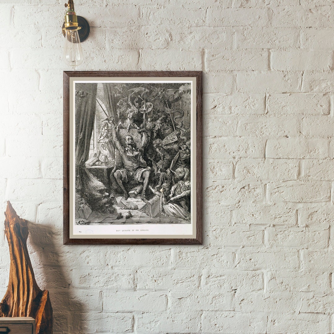 Don Quixote in His Library, Gustave Dore, Poster Print Large, Fine Art ...