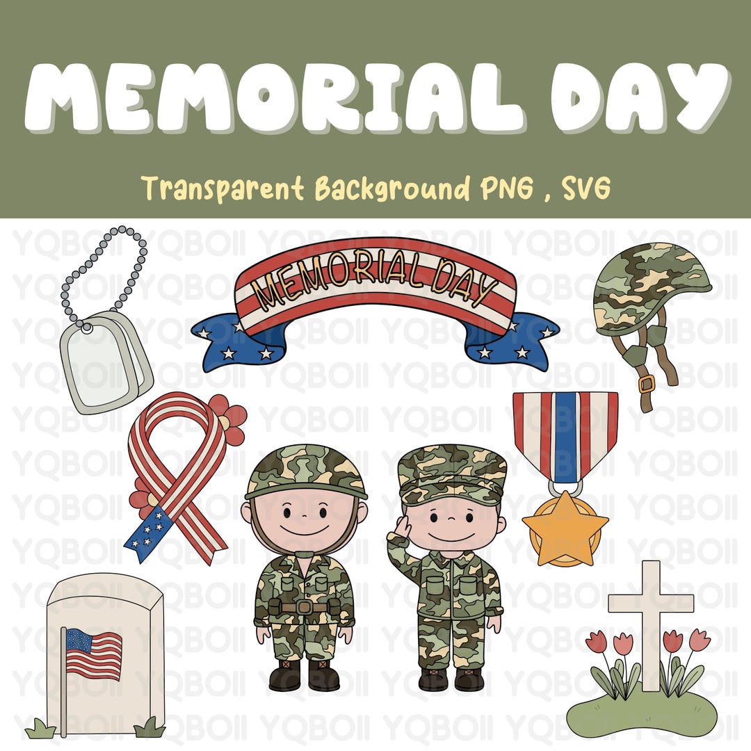 Memorial Day SVG PNG, Happy Memorial Day Clipart, Soldier Svg ...