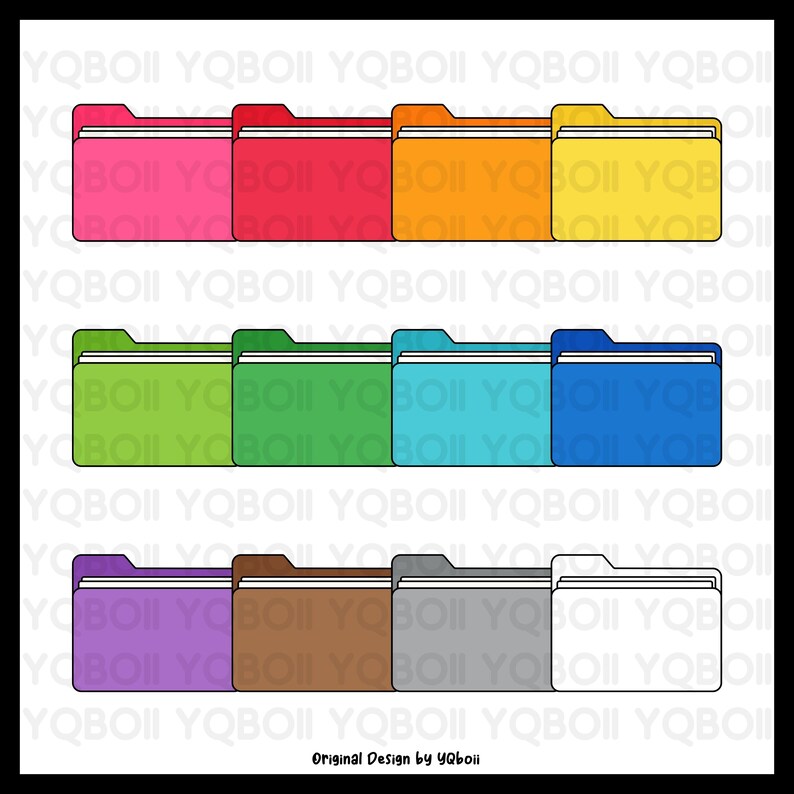 File Folder Clipart — Colorful Clip Art Set - Etsy