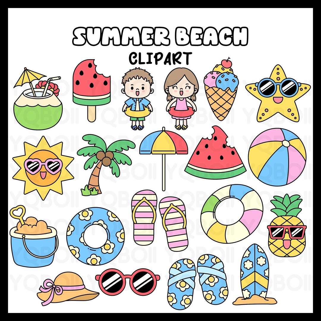 Summer Beach Clipart – Clip Art Set - Etsy