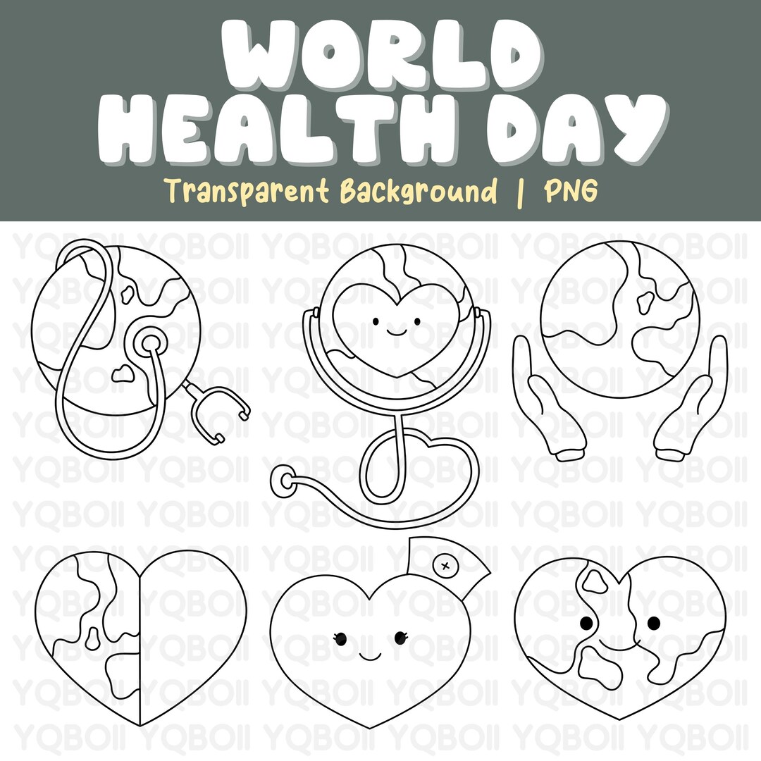 World Health Day Outline Clipart, Medical Healthcare Clipart | Doodle ...