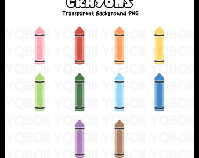 Colorear Crayones Clip Art Set Rainbow Crayons Watercolor Clipart Art ...