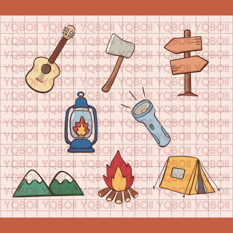 Camping Clipart Set: Hand-drawn Campfire PNG (digital Download) - Etsy
