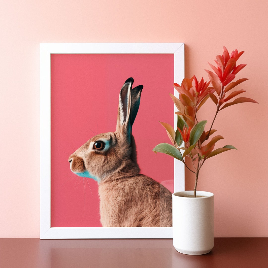 Hare Print - Realistic, Striking & Unique Wildlife Animal Wall Art With ...