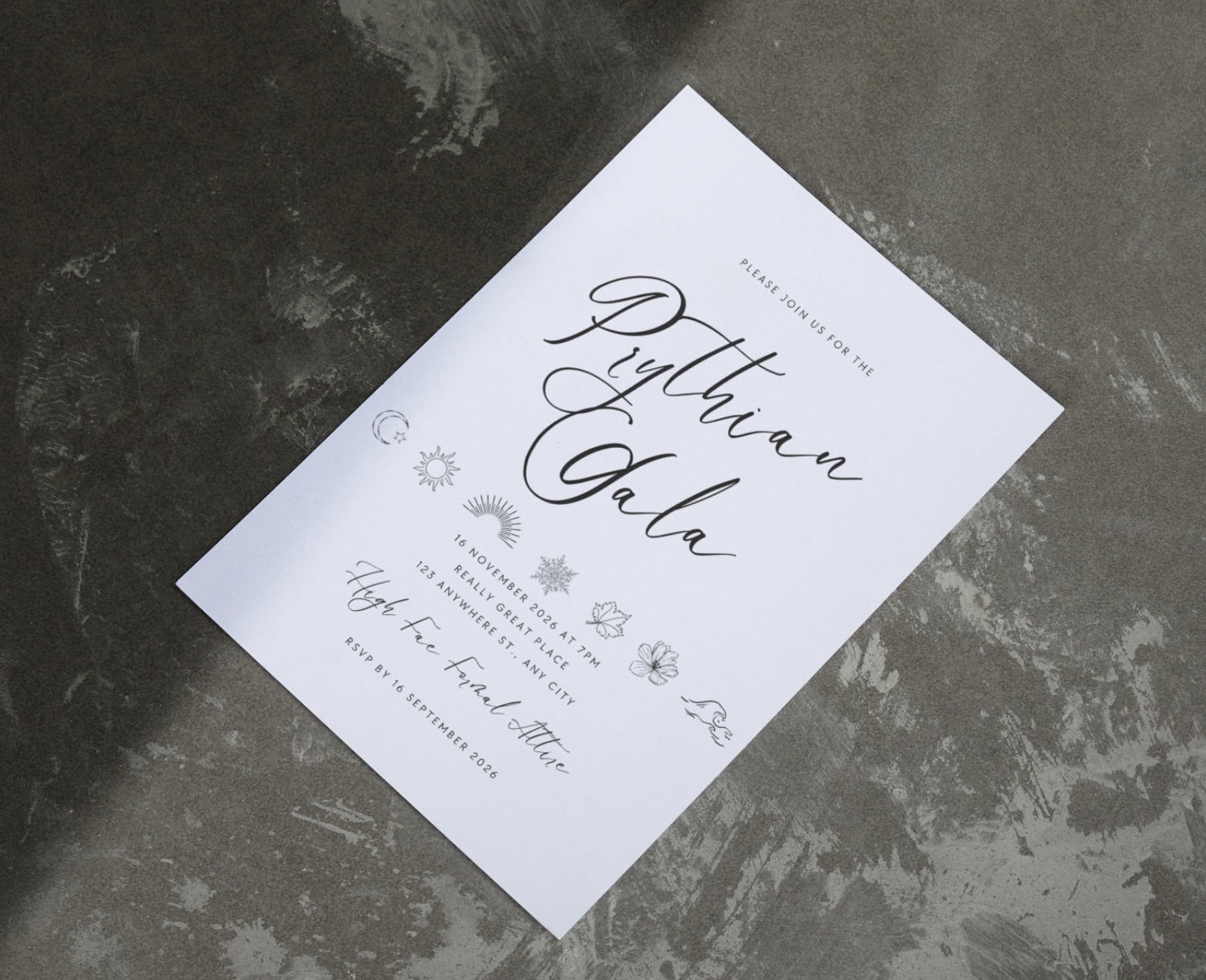 ACOTAR DINNER INVITE | Prythian Gala | Acotar Invitation | Night Court ...