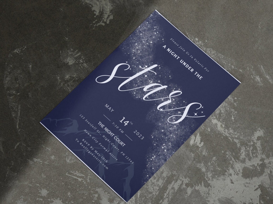 ACOTAR DINNER INVITATION | Night Court Dinner | Velaris Invitation ...