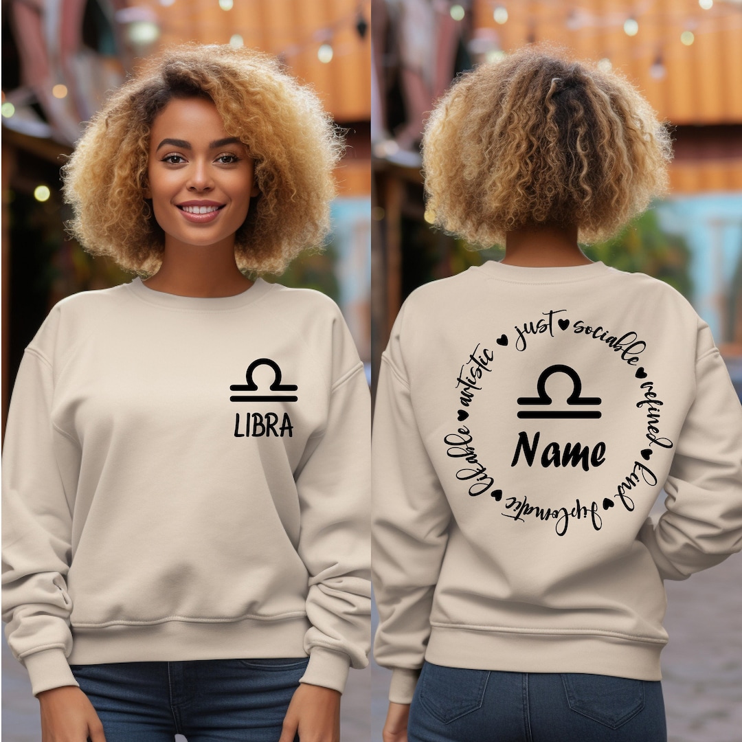 All Zodiac Sign Back and Front Print Sweatshirt, Floral Astrology ...
