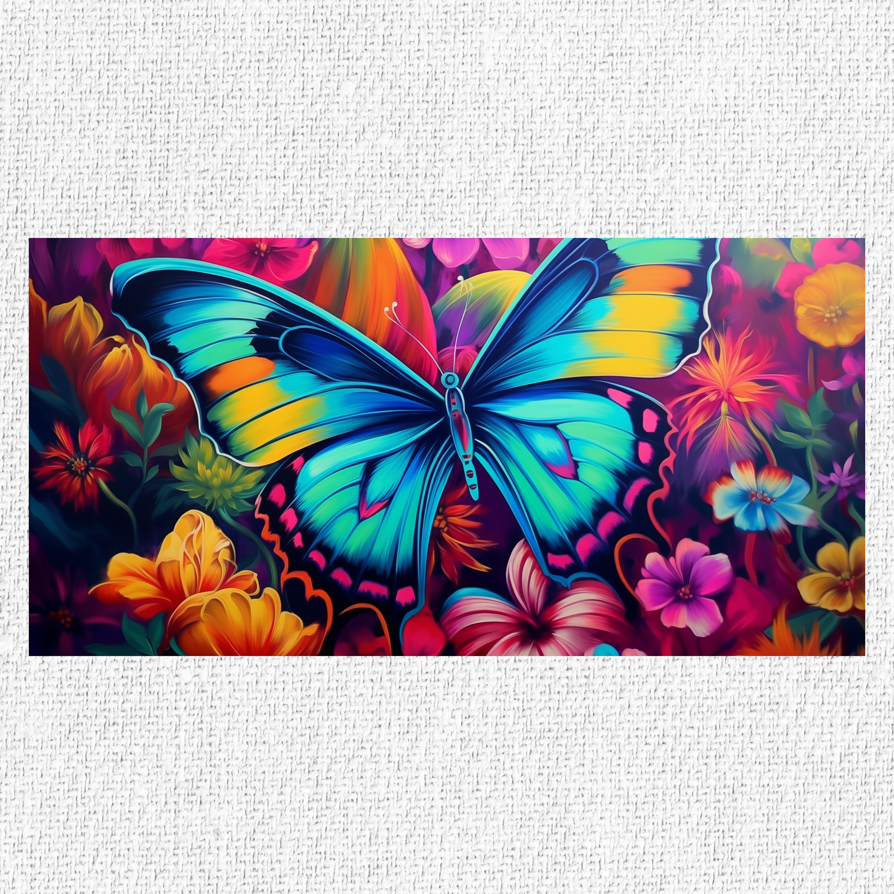 Colorful Butterfly License Plate PNG, Neon Butterfly License Plate ...