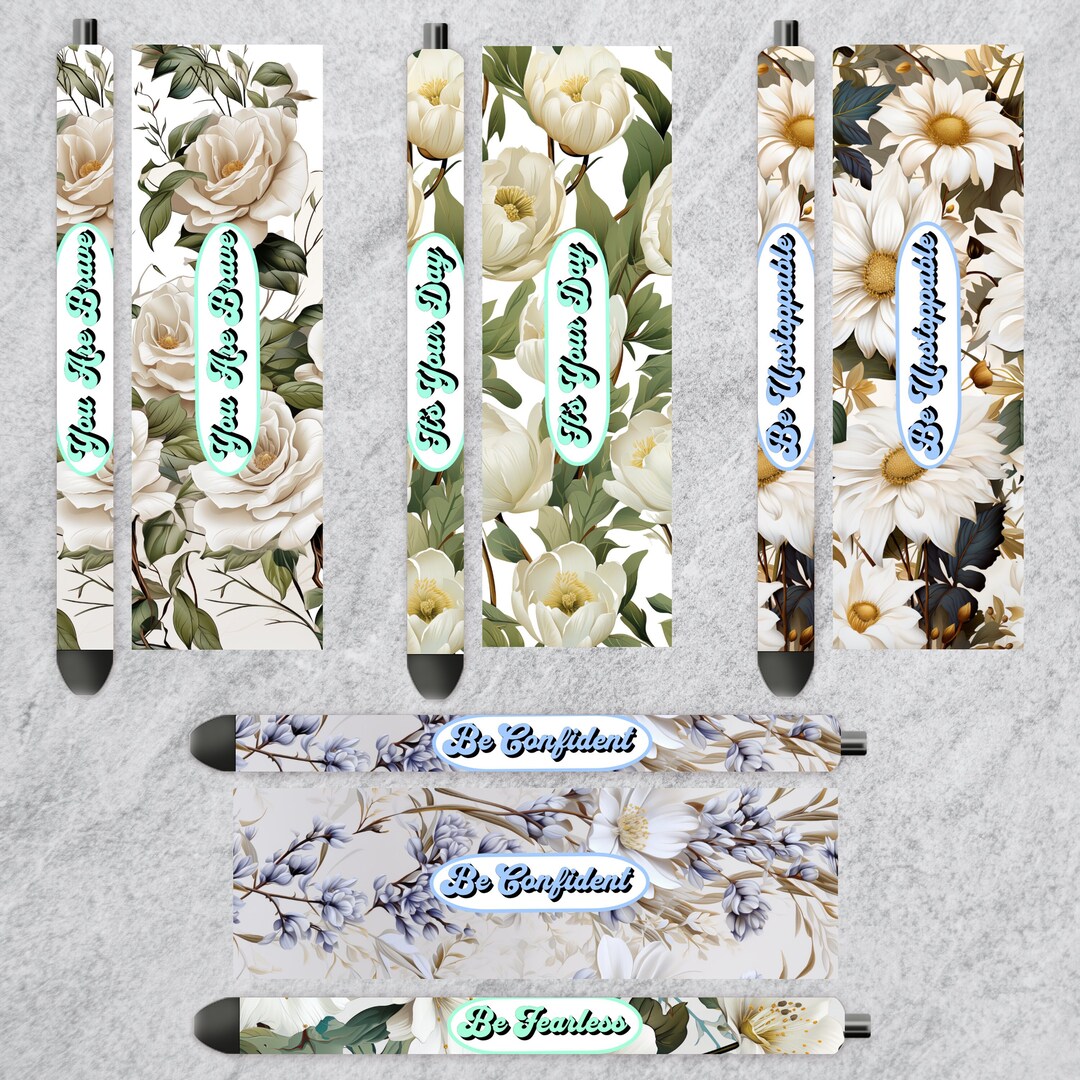 Positive Affirmation Pen Wrap PNG Seamless Bundle, Motivational Pen ...