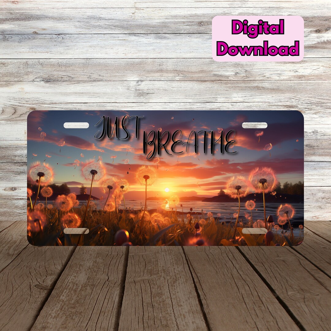 Just Breathe License Plate PNG, Just Breathe License Plate Design PNG ...