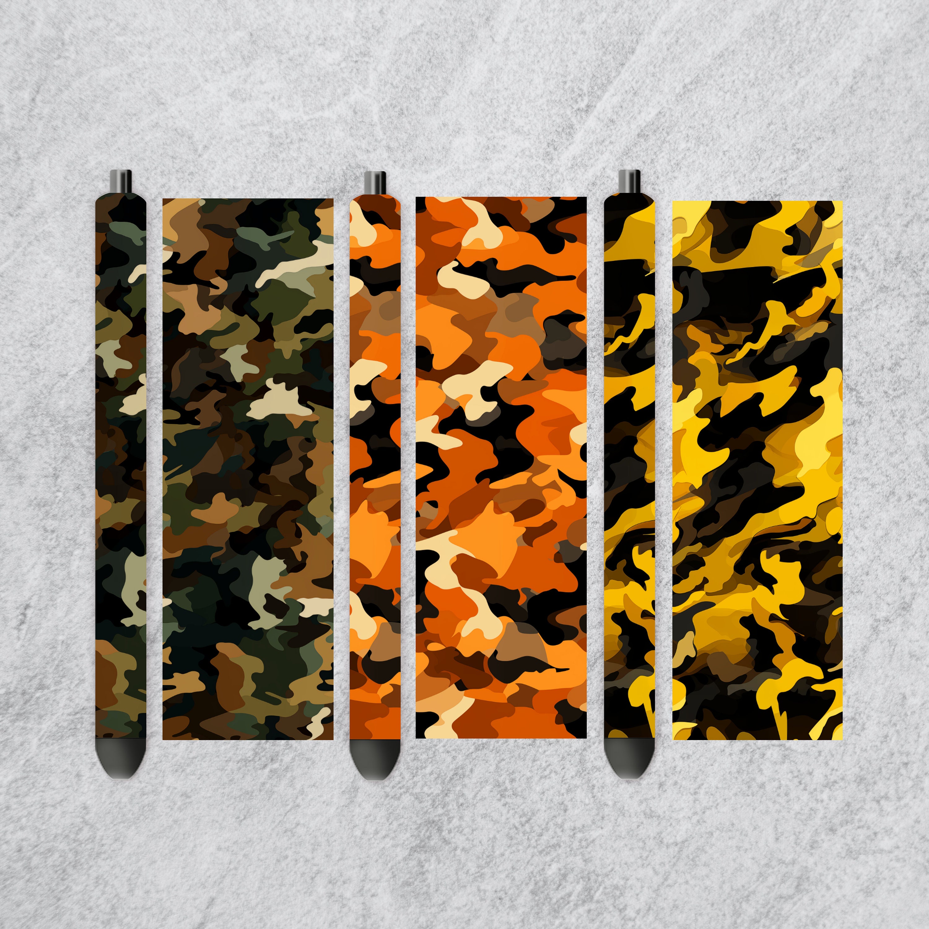 Camo Pen Wrap PNG Seamless Bundle, Military Camo Pen Wrap Sublimation ...