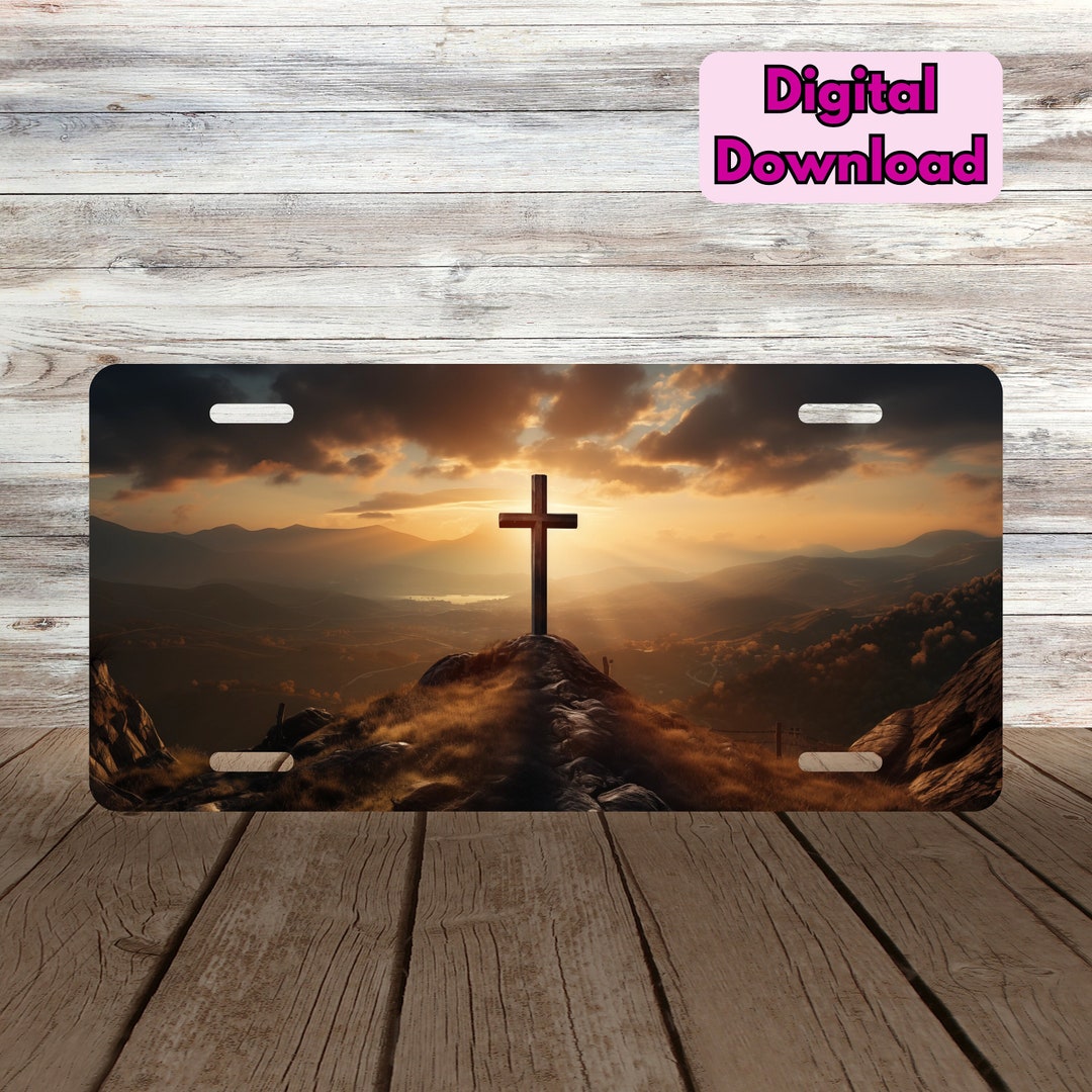 Faith Can Move Mountains License Plate PNG, Christian License Plate ...