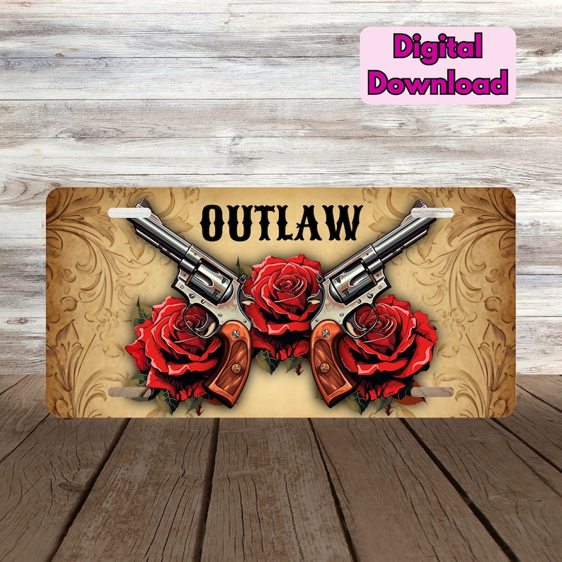Outlaw License Plate PNG, Western Outlaw License Plate Sublimation ...