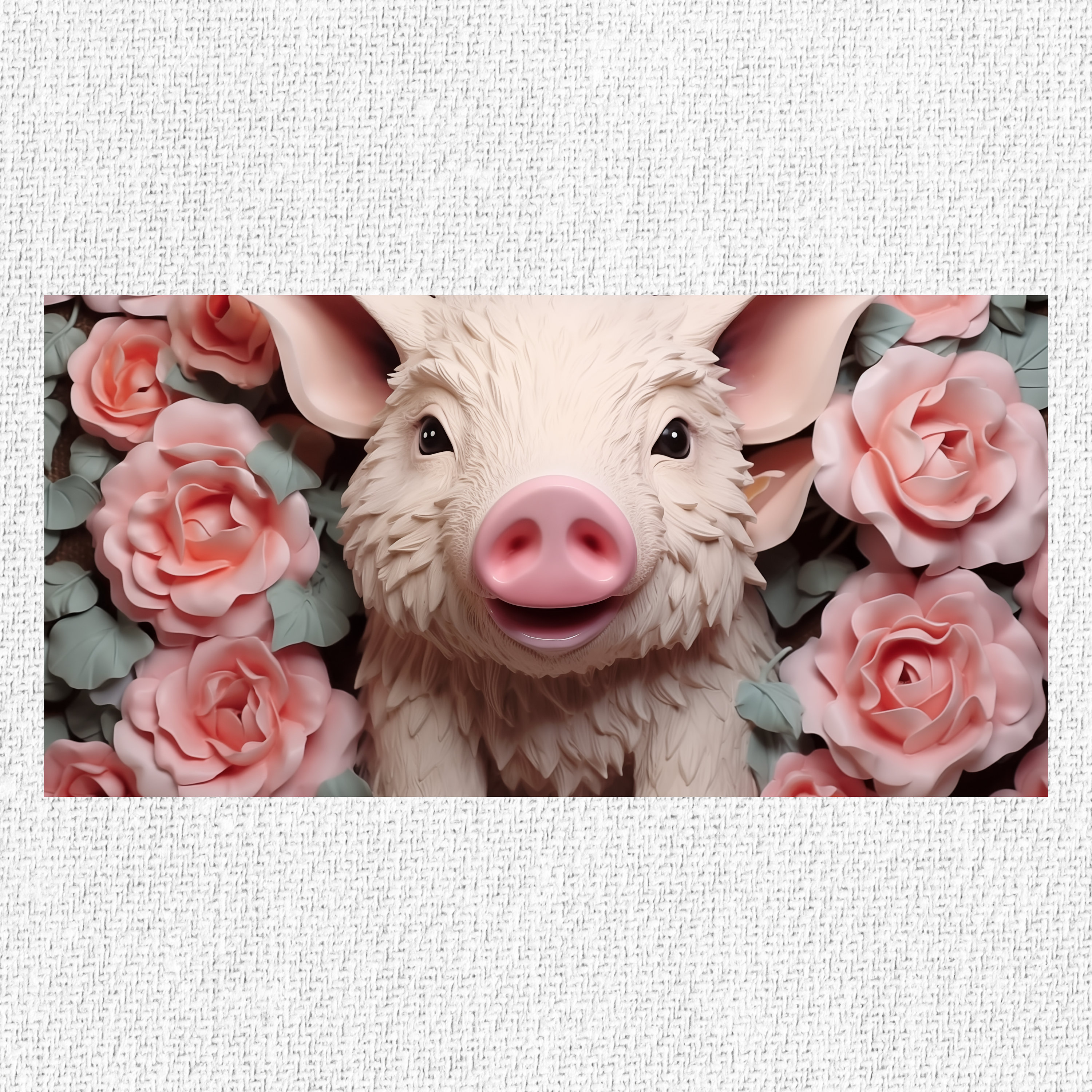 Pig With Pink Roses License Plate PNG, Pink Pig Pastel Roses License ...