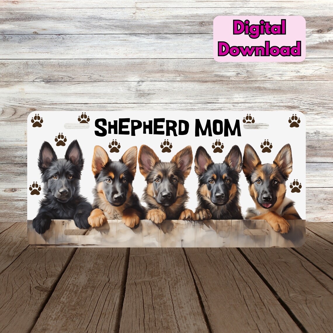 German Shepherd Mom License Plate PNG, German Shepherd License Plate ...