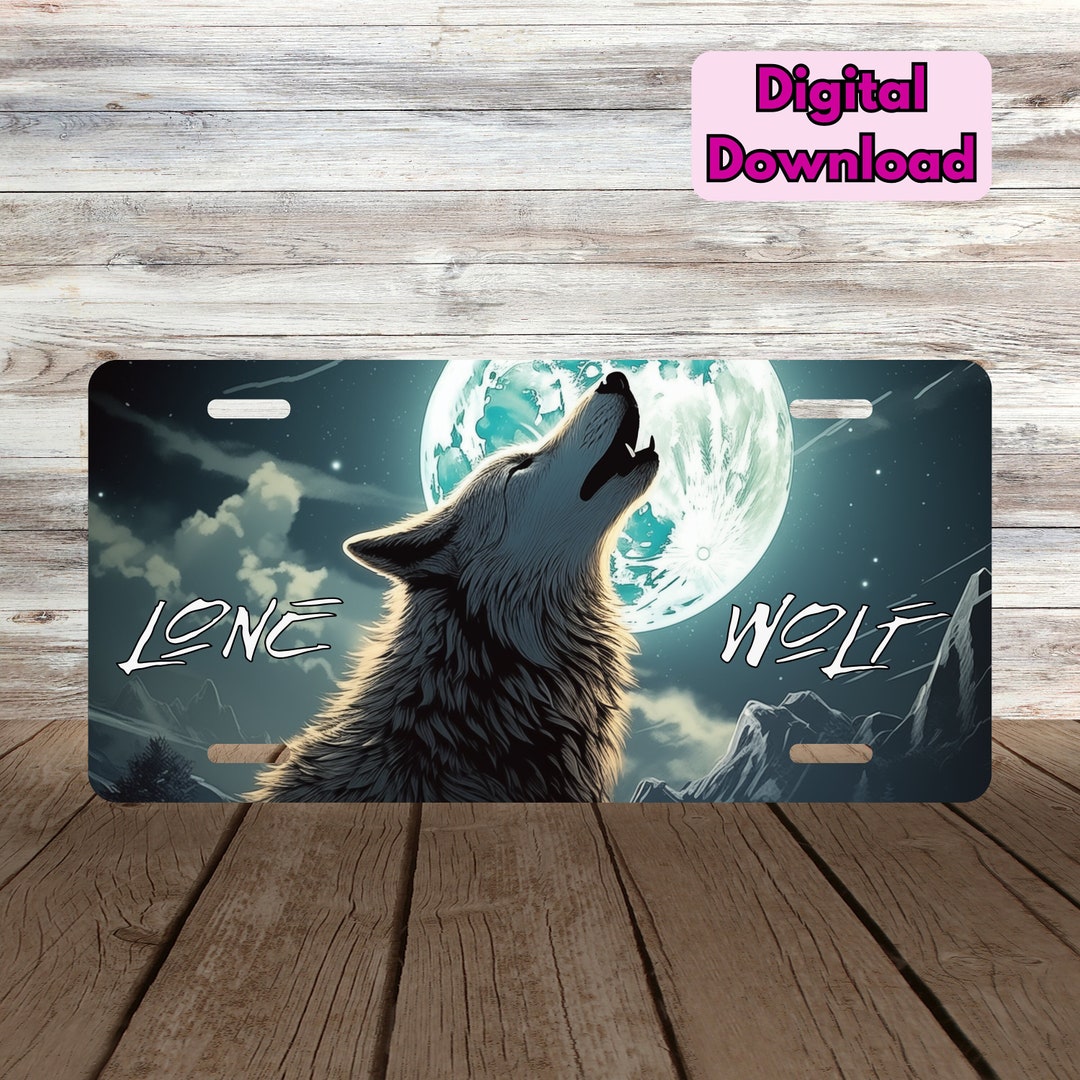Lone Wolf License Plate PNG, Lone Wolf License Plate Design, Wolf Moon ...