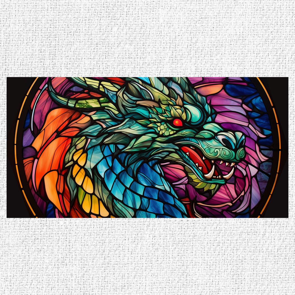 Stained Glass Dragon License Plate PNG, Stained Glass Dragon License ...