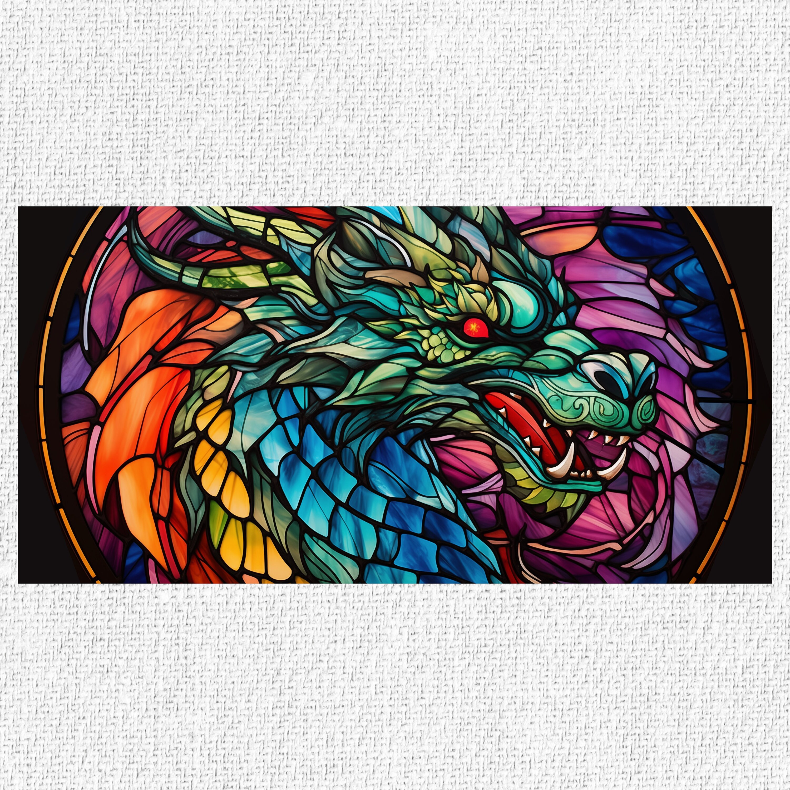 Stained Glass Dragon License Plate PNG, Stained Glass Dragon License ...