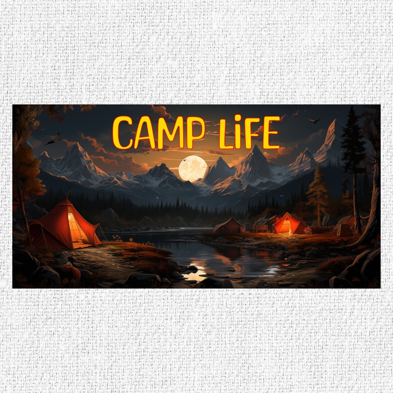 Camp Life License Plate PNG, Camping License Plate Design, Camping ...