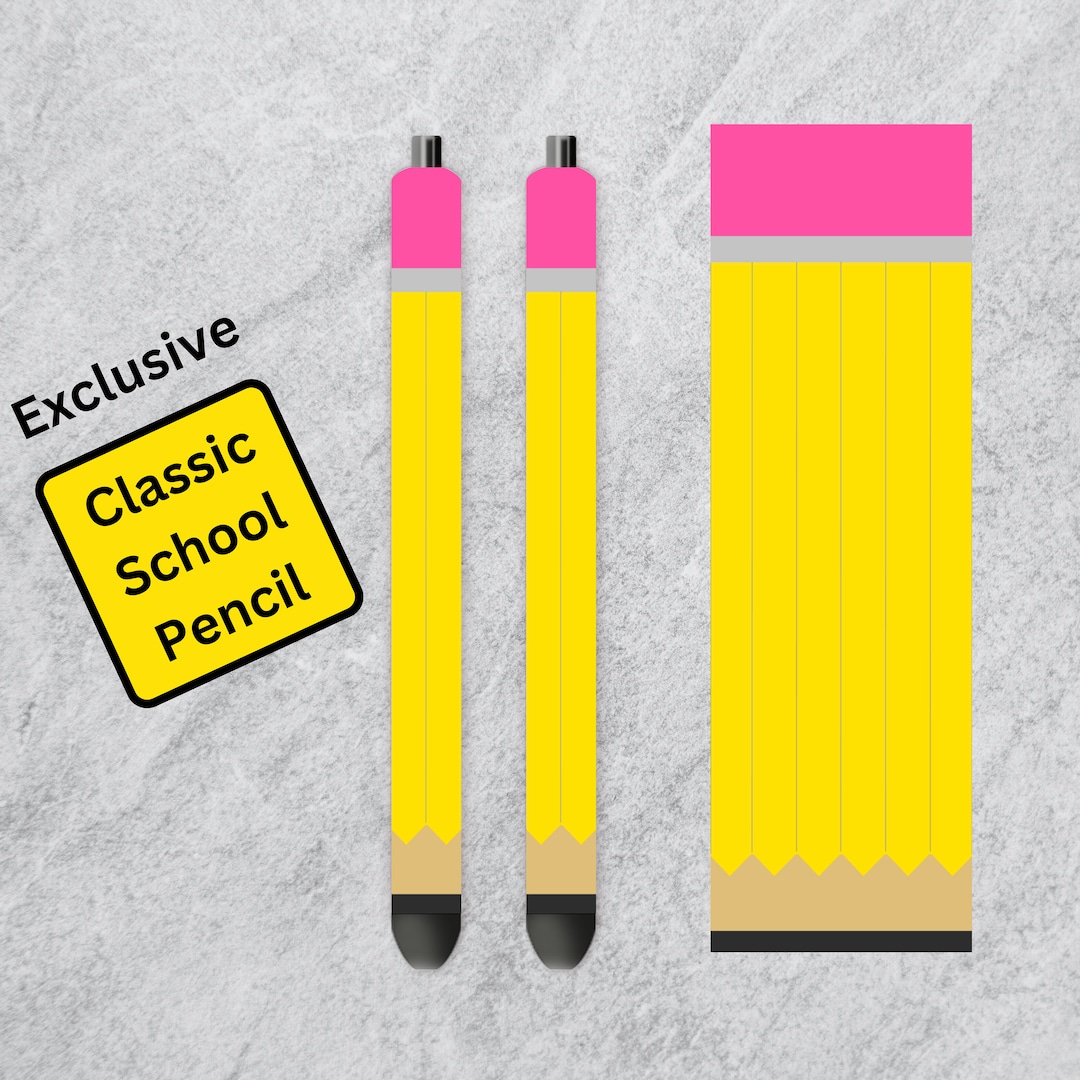 Pencil Pen Wrap Seamless PNG, School Pencil Sublimation Design PNG ...