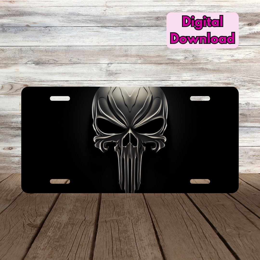 Skull License Plate PNG, Skull License Plate Design PNG, Skull ...