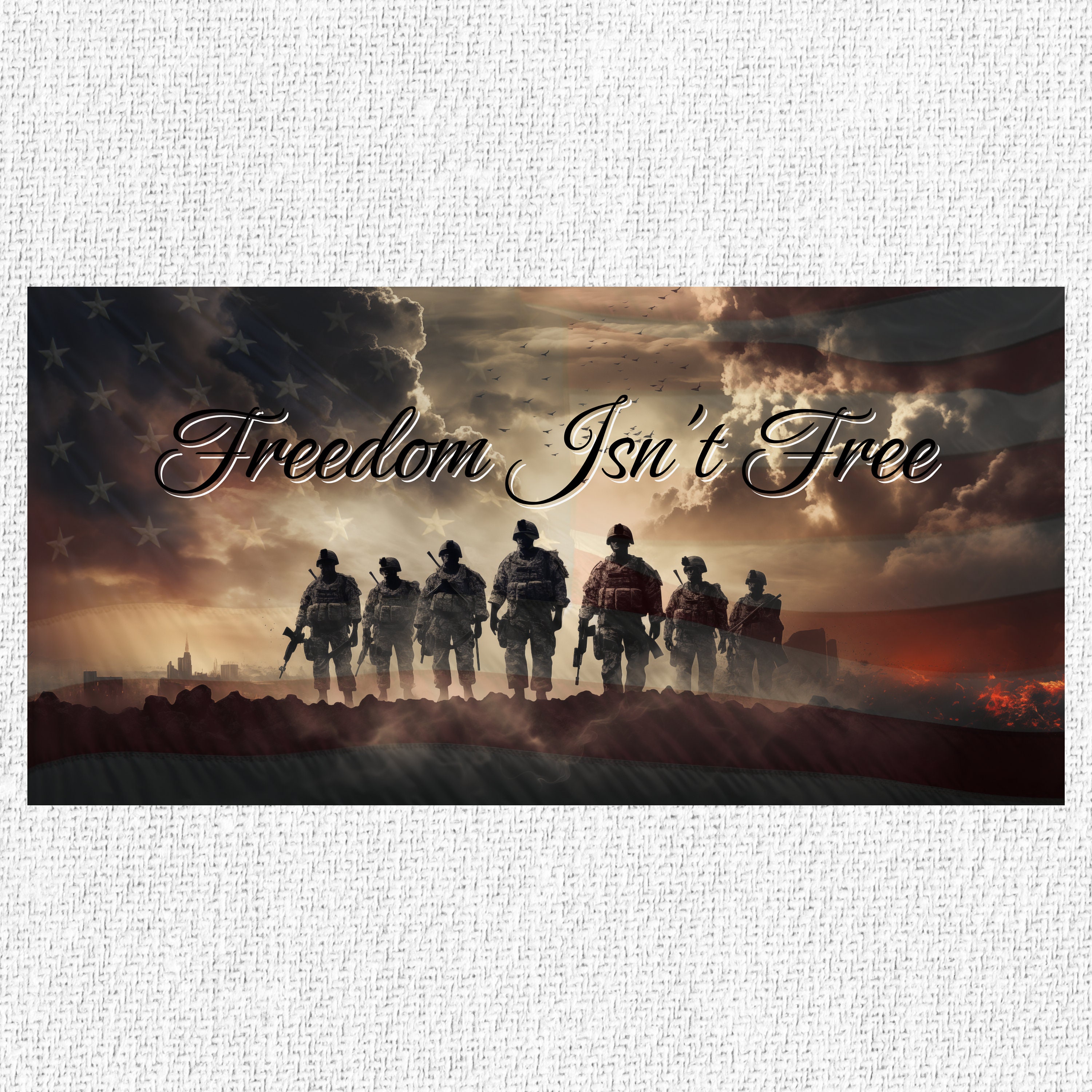 Freedom Isn't Free American Flag License Plate, PNG Sublimation ...