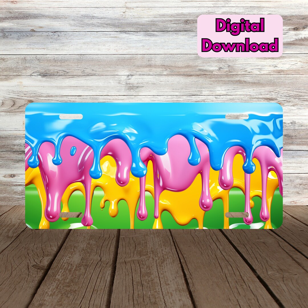 Slime Paint Drip License Plate PNG, Slime Paint Drip License Plate ...