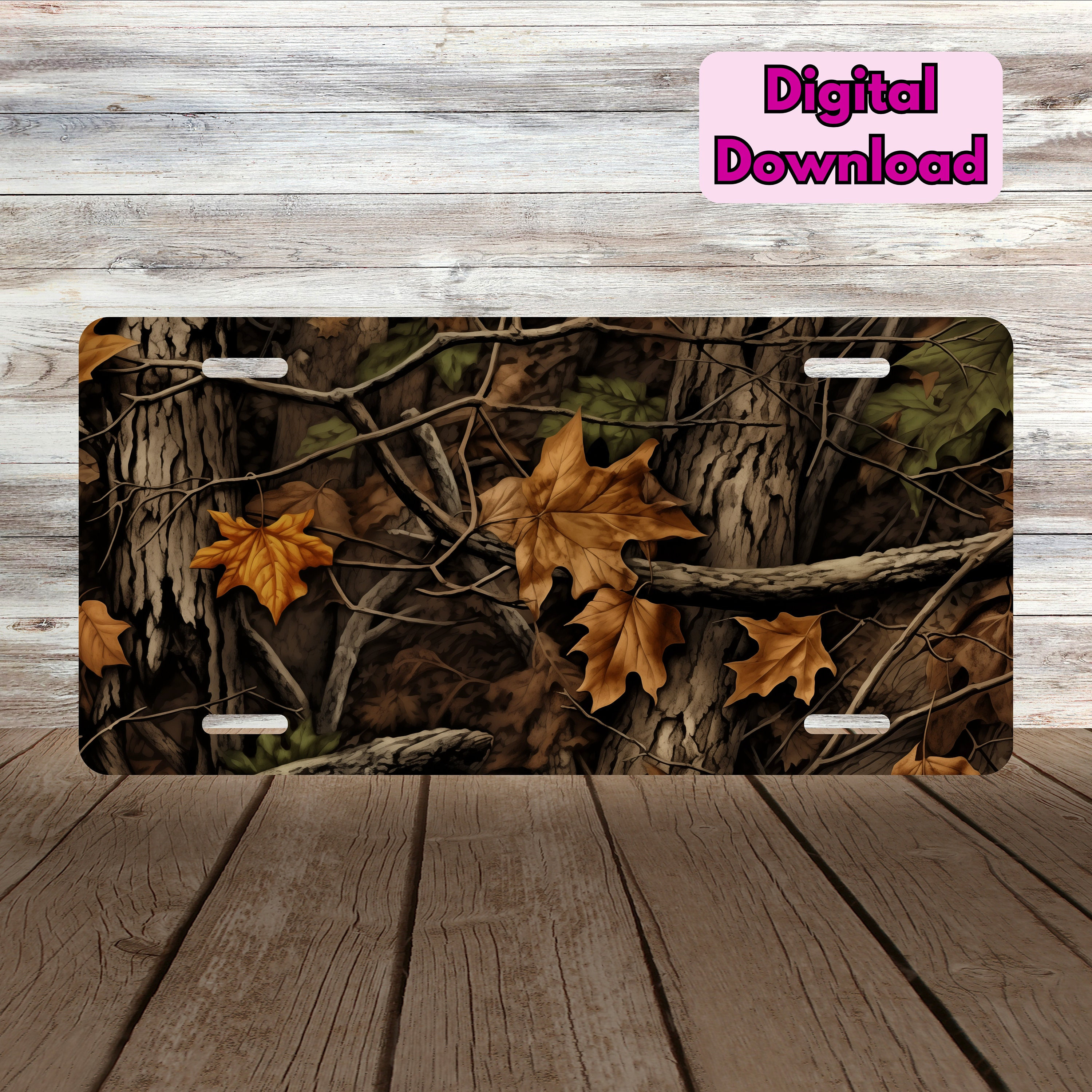 Woodland Hunting Camo License Plate PNG, Hunting Camouflage License ...