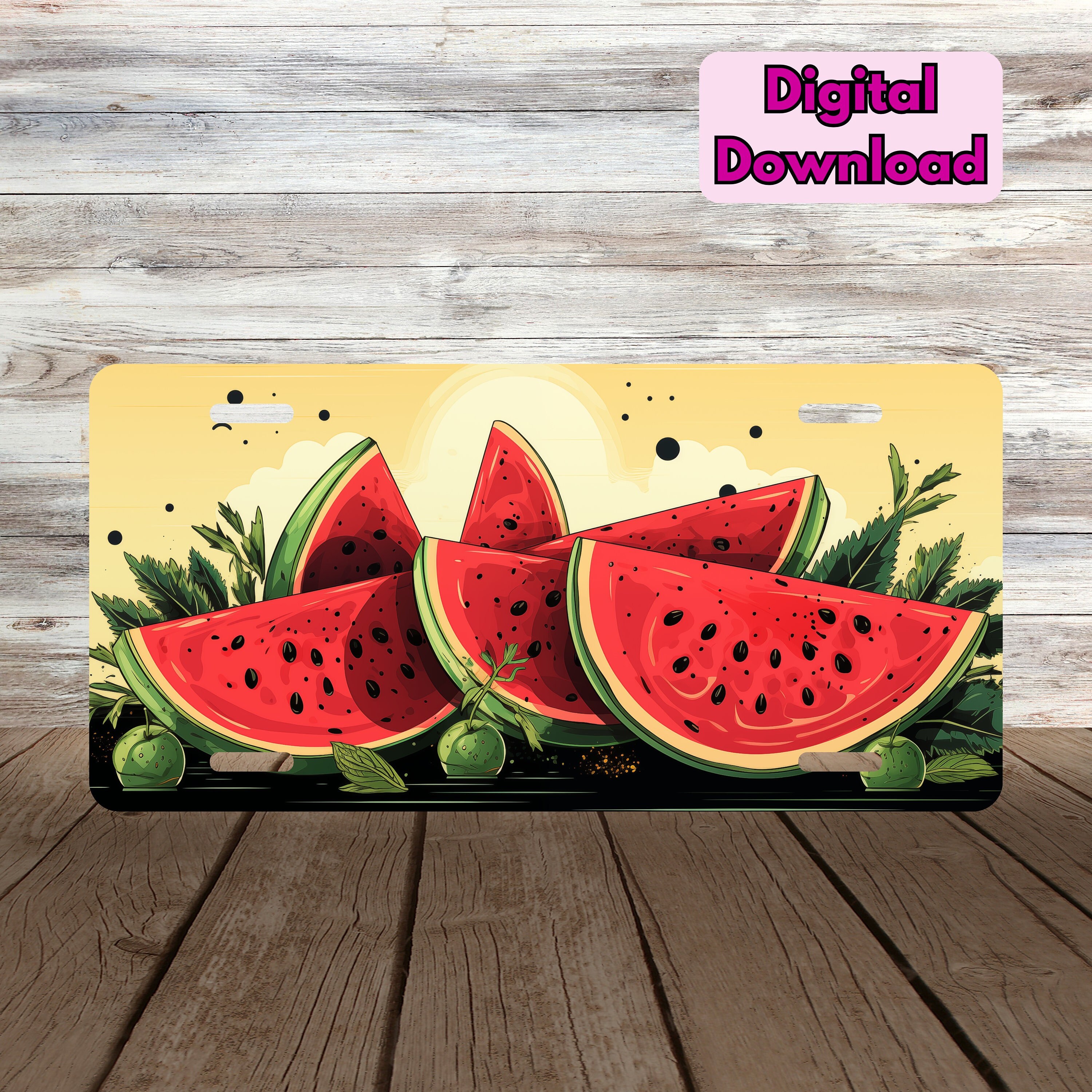 Watermelon License Plate PNG, Watermelon License Plate Design PNG ...