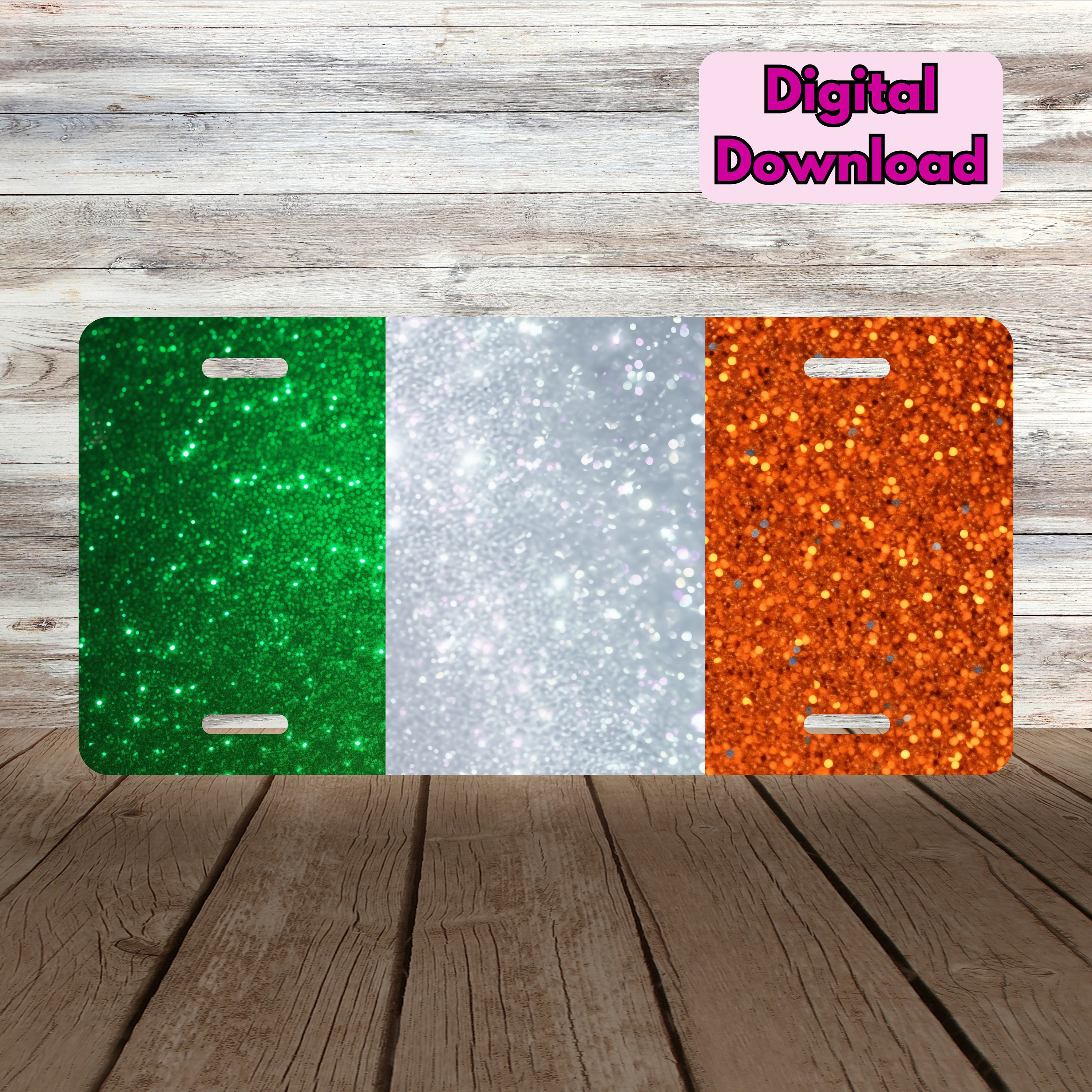 Irish Flag Glitter License Plate PNG, Glitter Irish Flag License Plate ...