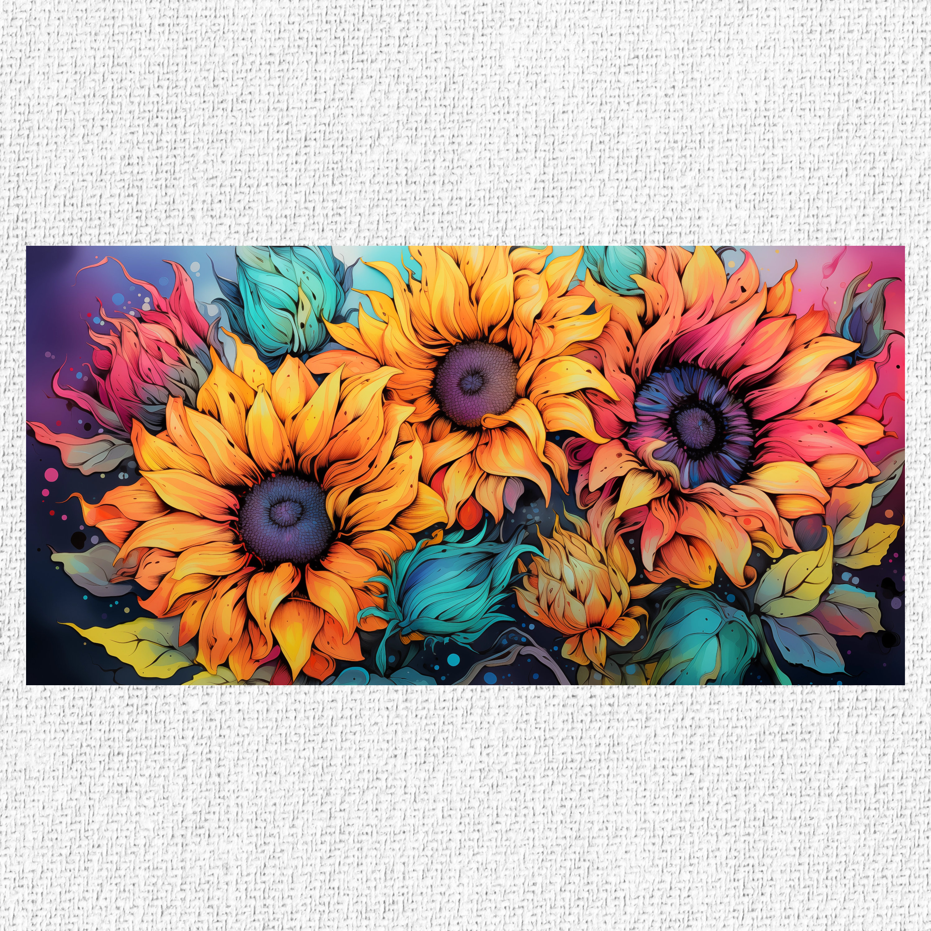Neon Sunflowers License Plate PNG, Neon Sunflowers Digital Download ...