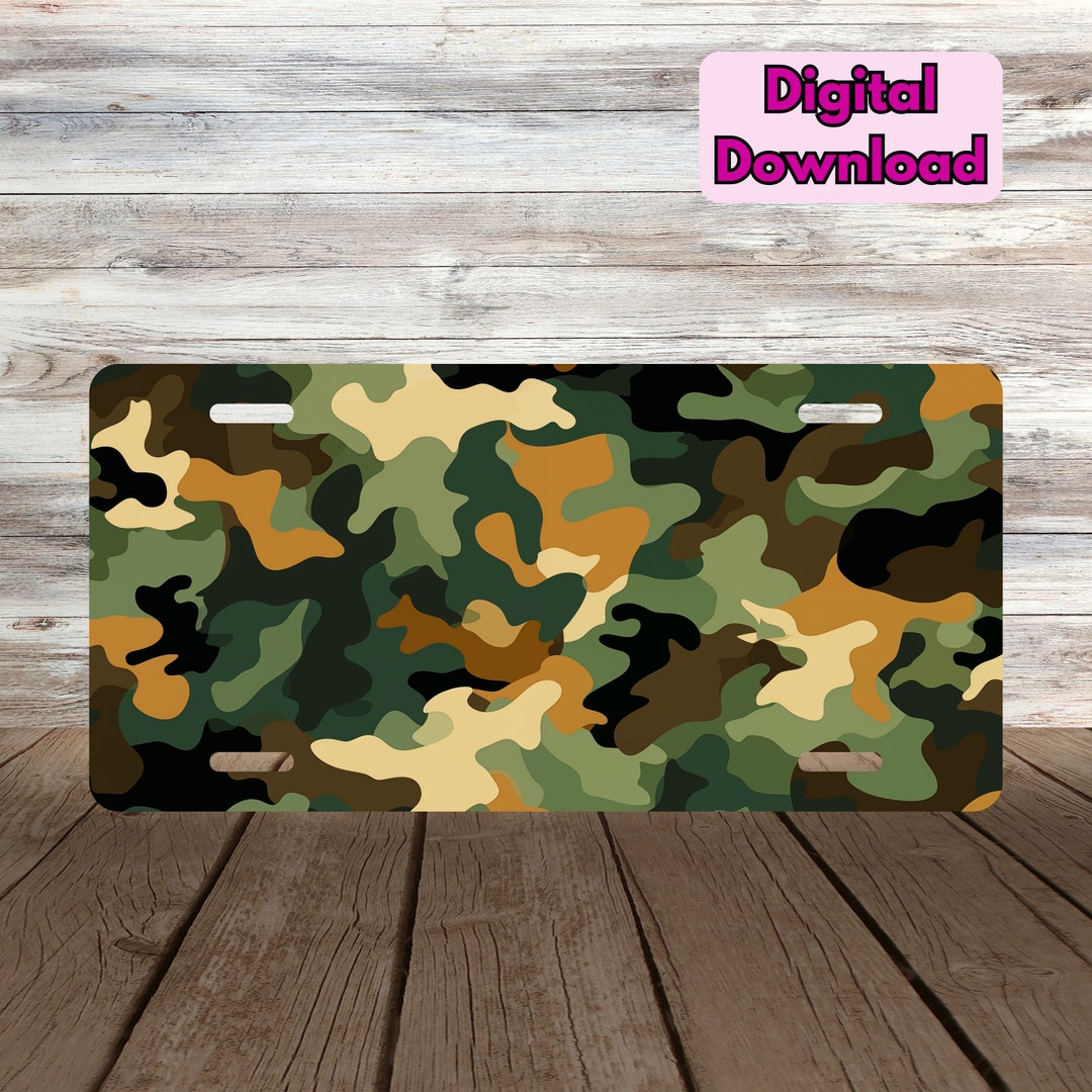 Military Green Camouflage License Plate PNG, Camouflage License Plate ...