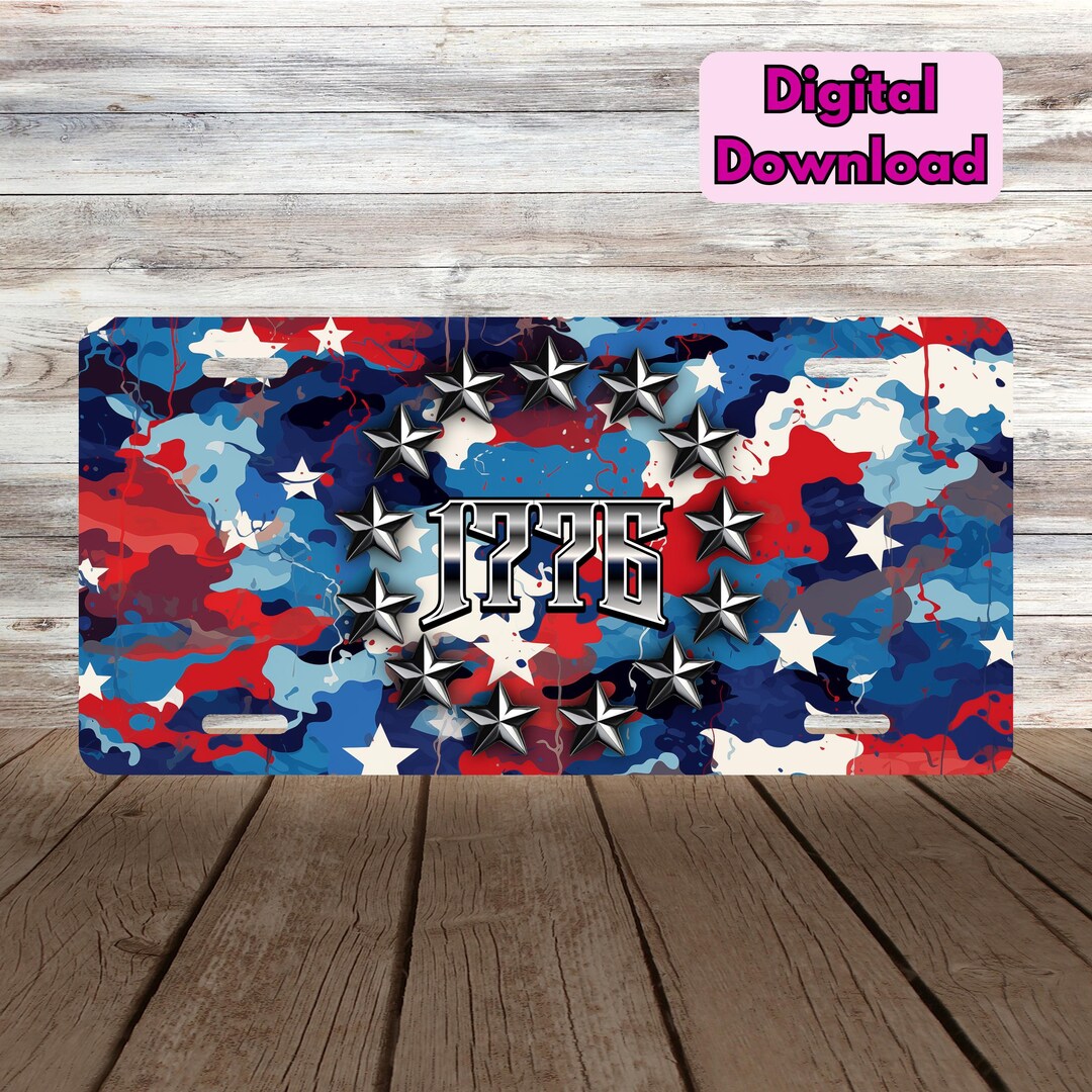 1776 We the People License Plate PNG, America Camo License Plate ...