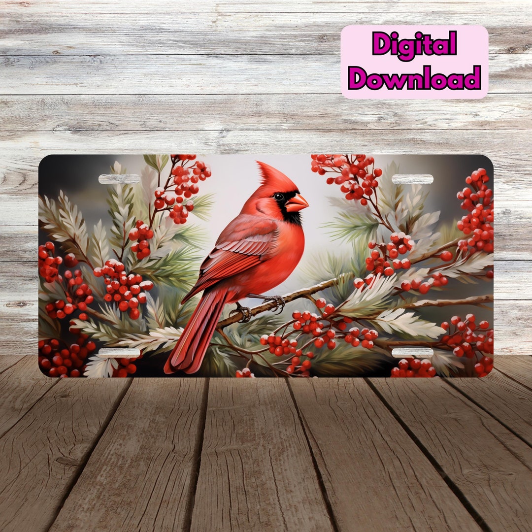 Red Cardinal License Plate PNG, Cardinal License Plate Sublimation ...
