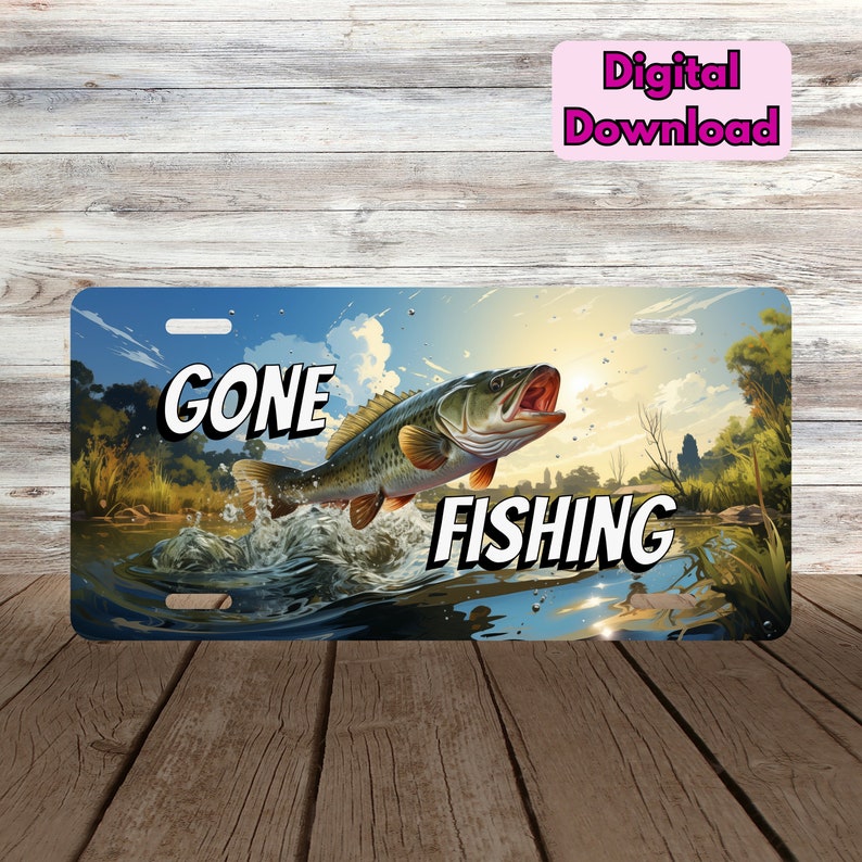 Gone Fishing License Plate PNG, Fishing License Plate PNG, Fishing Car ...