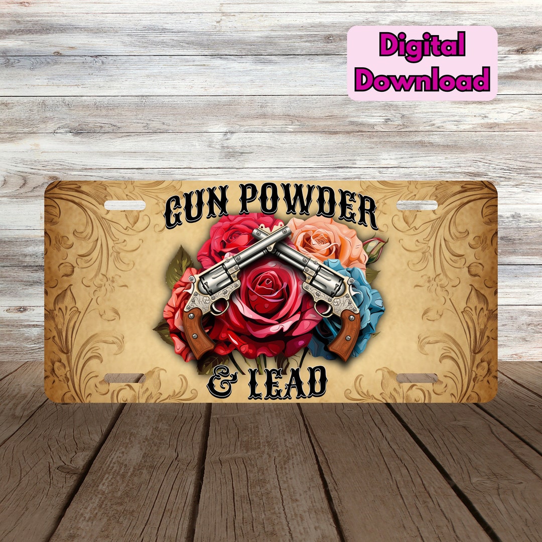 Gun Powder & Lead License Plate PNG, Gun Powder and Lead License Plate ...