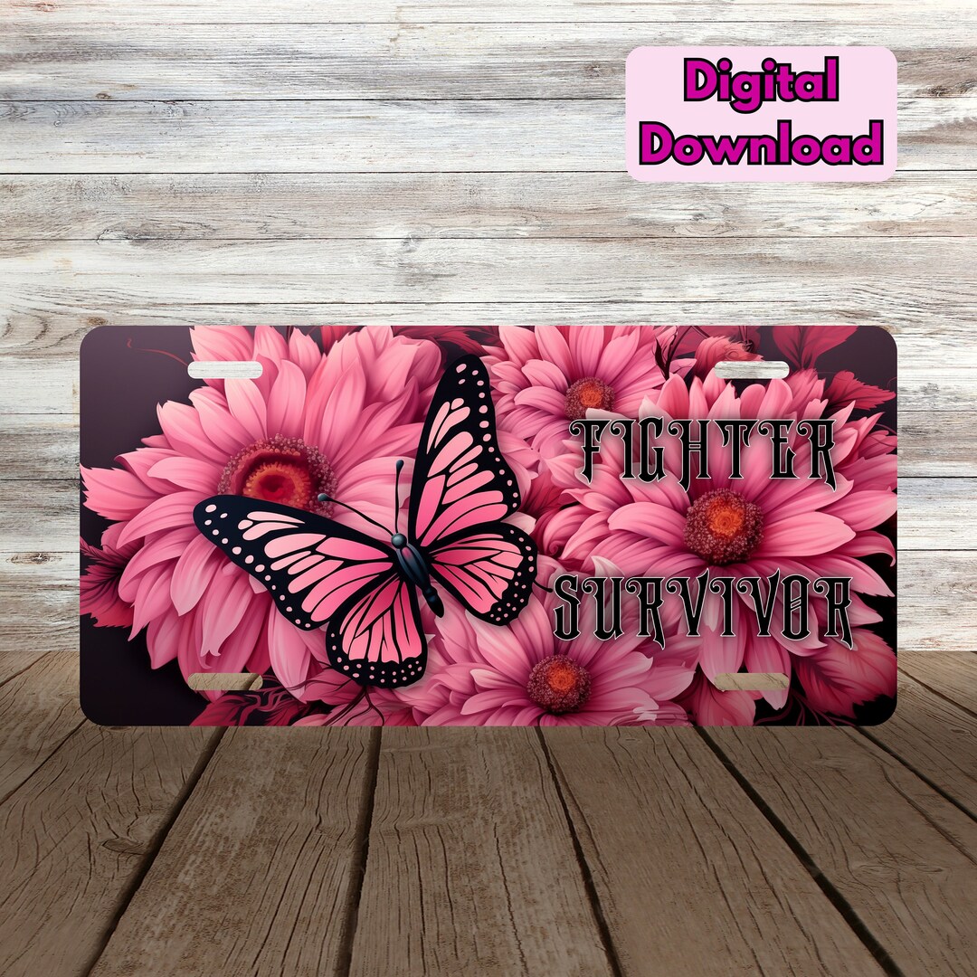 Breast Cancer Awareness License Plate PNG, Breast Cancer Survivor ...