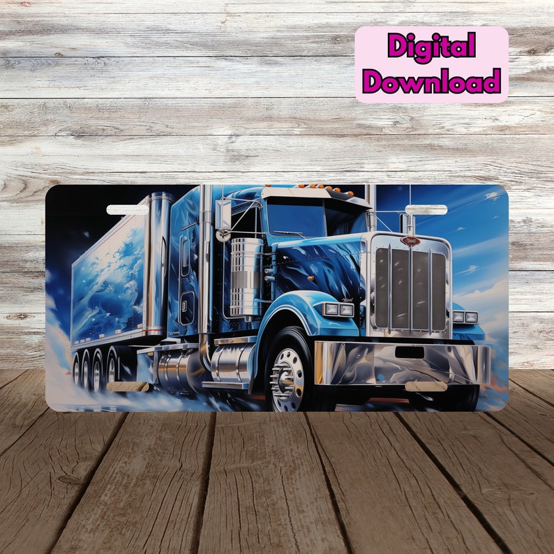 Semi Truck License Plate PNG, Semi Truck License Plate Sublimation ...