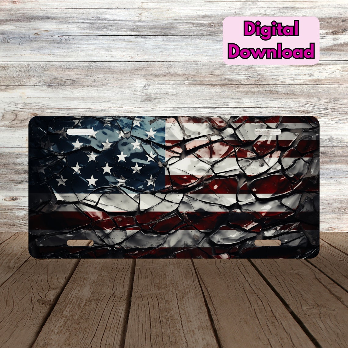 Glass American Flag License Plate PNG, American Flag License Plate ...