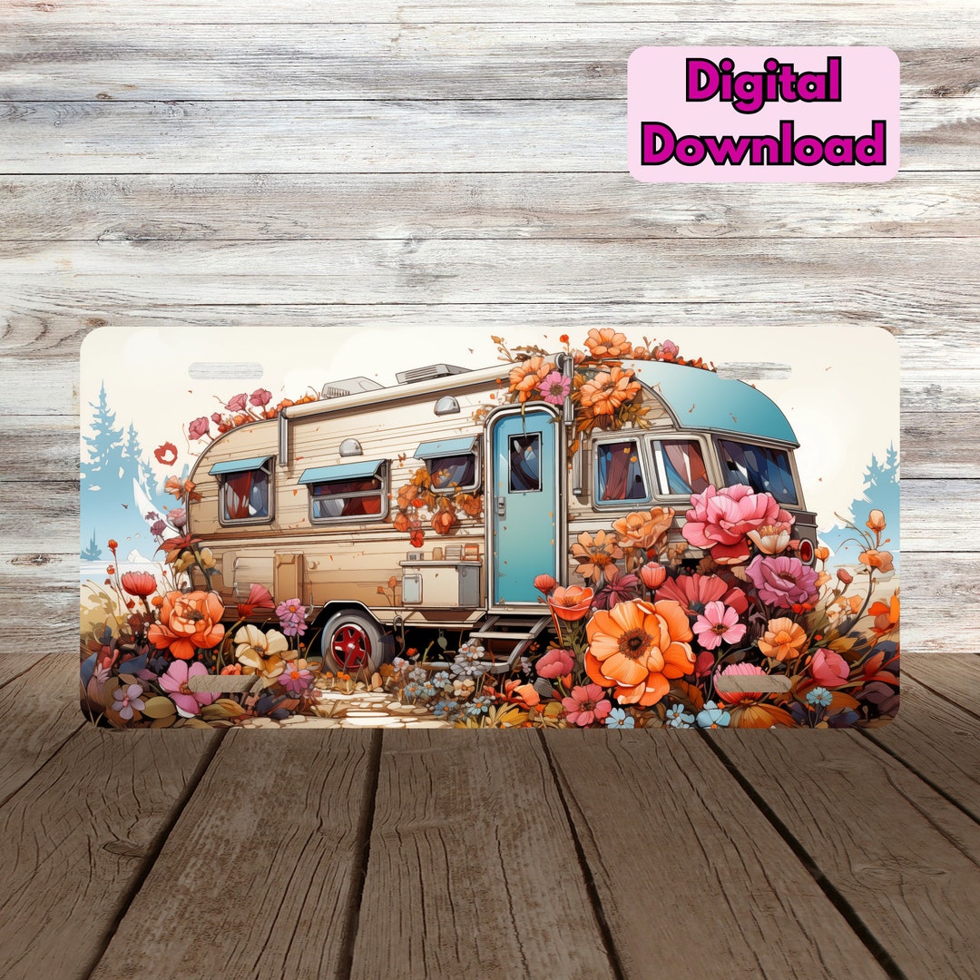 Camper Camping License Plate PNG, Camping License Plate Sublimation ...