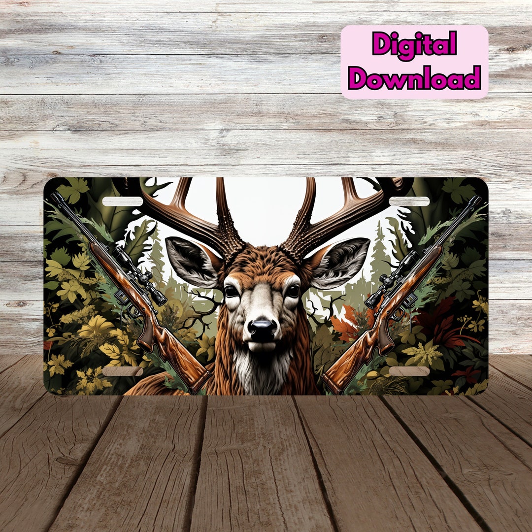 Deer Hunting License Plate PNG, Buck Hunting License Plate Sublimation ...