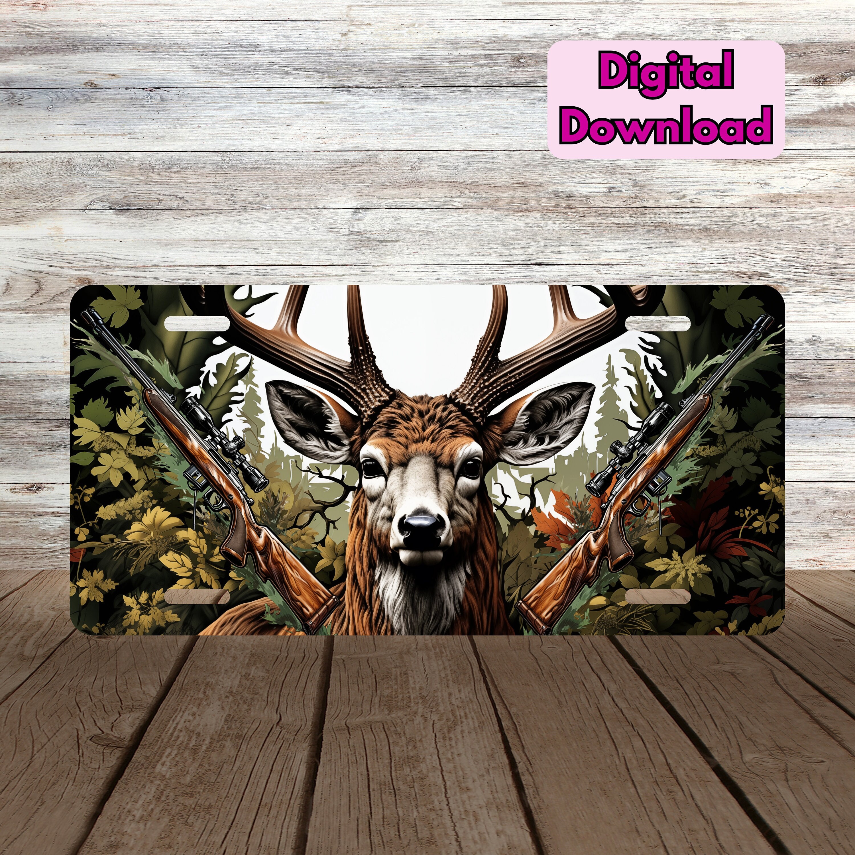 Deer Hunting License Plate PNG, Buck Hunting License Plate Sublimation ...