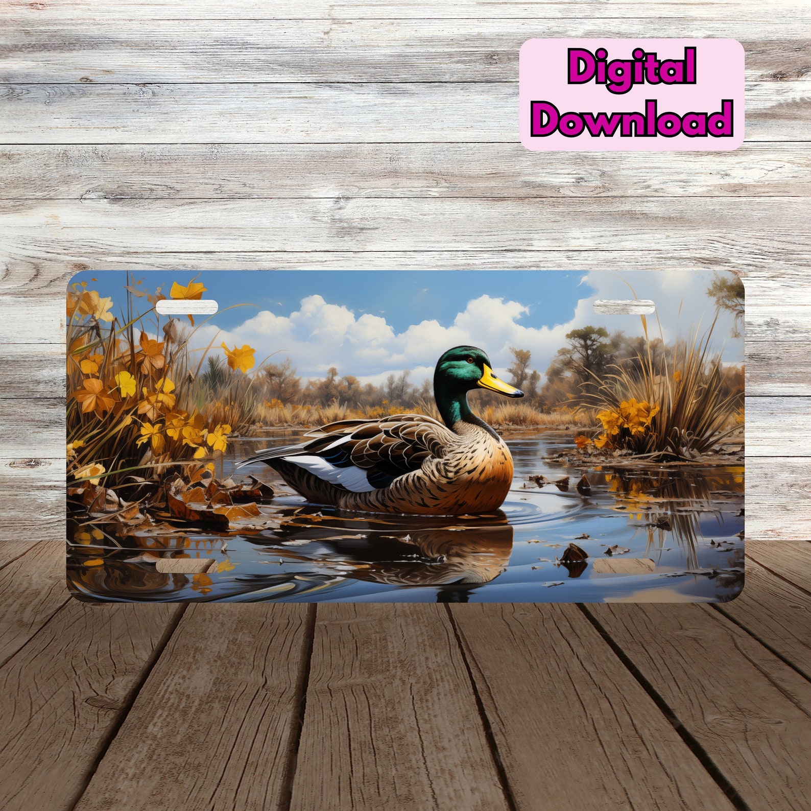 Mallard Duck License Plate PNG, Hunting License Plate Sublimation ...