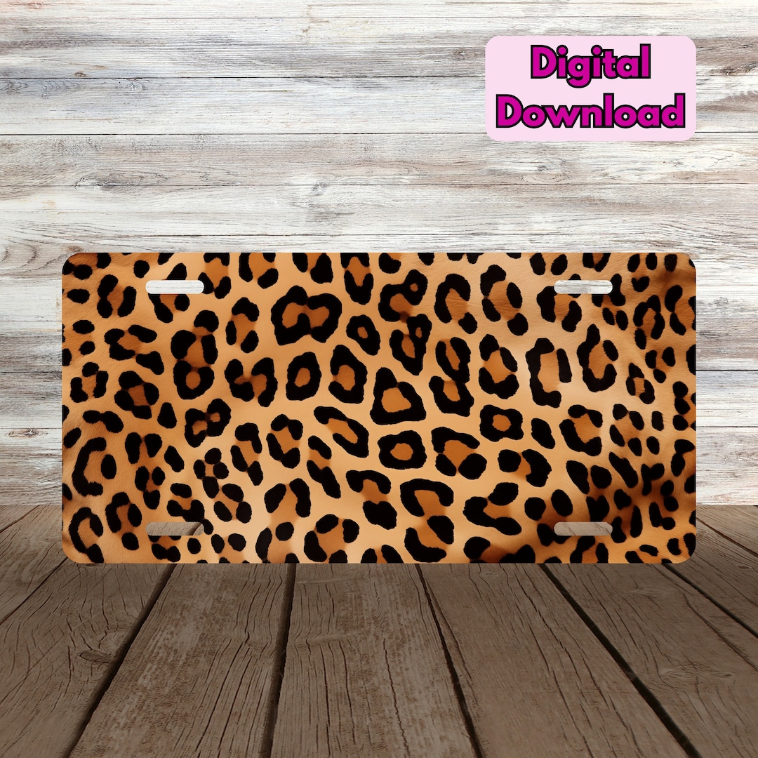 Cheetah Print License Plate PNG, Cheetah License Plate Sublimation ...